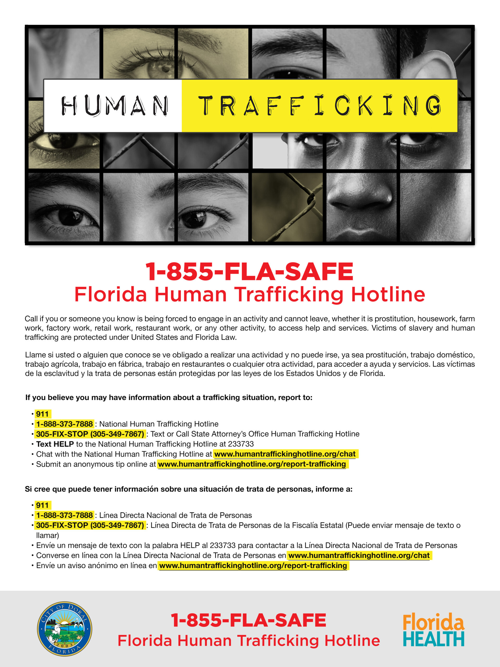 Doral businesses to display signs against human trafficking - Doral ...